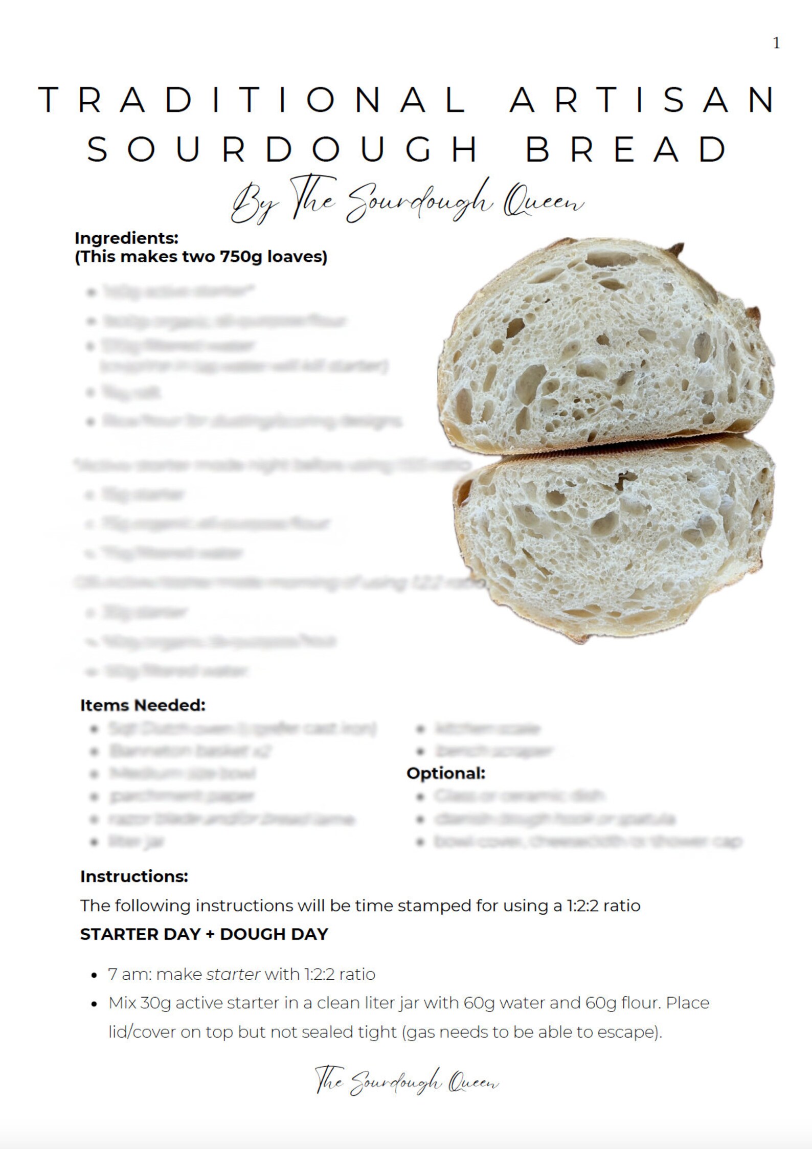 Traditional Artisan Sourdough Bread Recipe, Beginner Friendly Recipe, Step-by-step Recipe, With ...