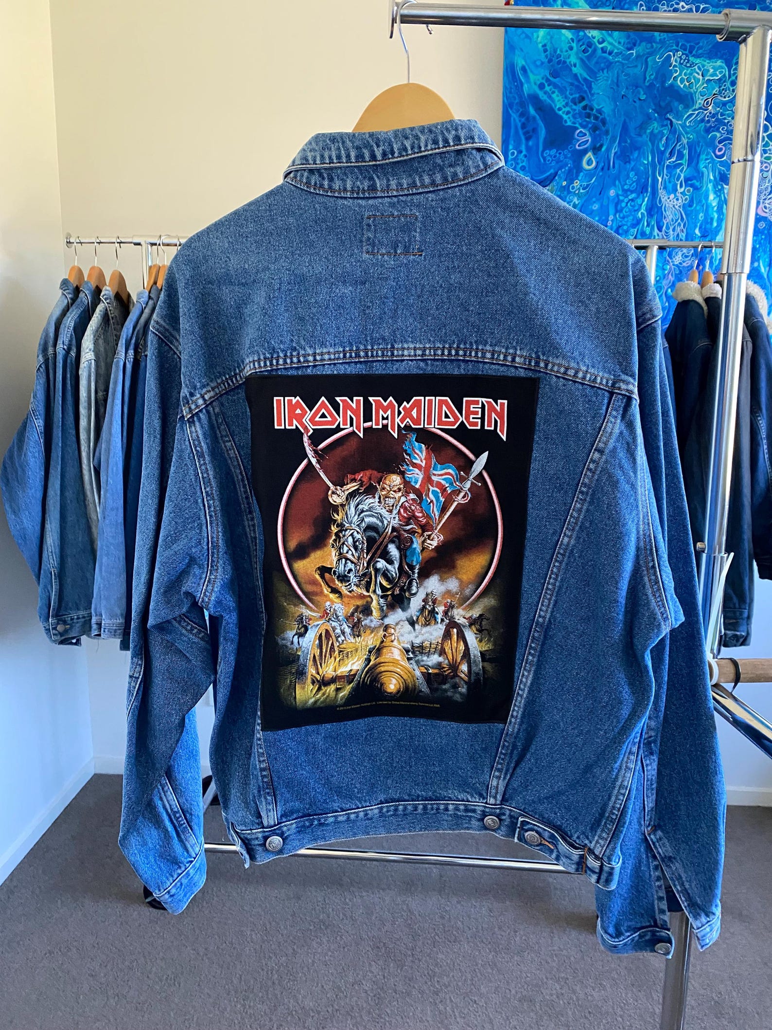 Iron Maiden maiden England 88 Artwork Patch Blue Denim Jacket 90's - Etsy