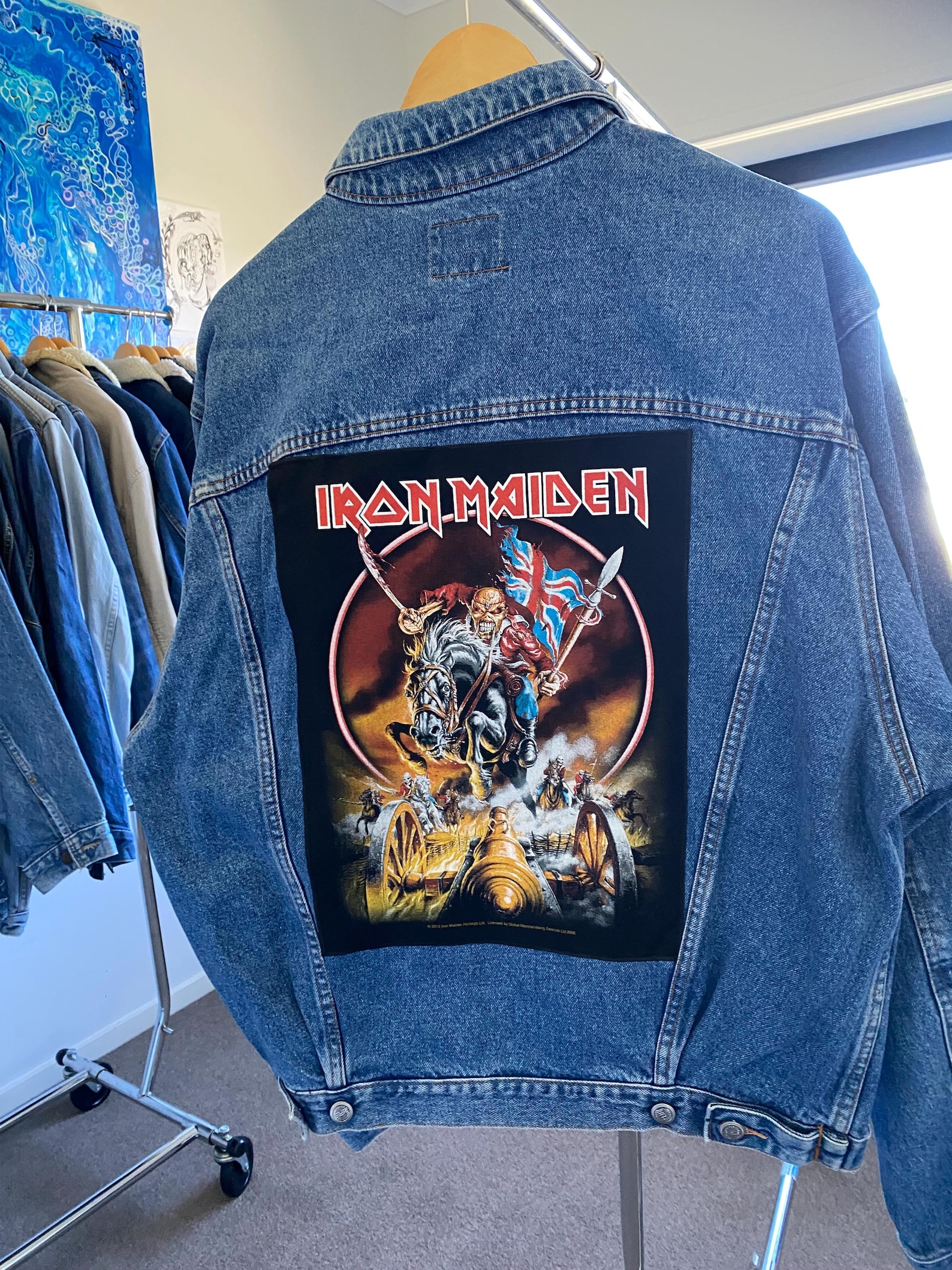 Iron Maiden maiden England 88 Artwork Patch Blue Denim Jacket 90's - Etsy
