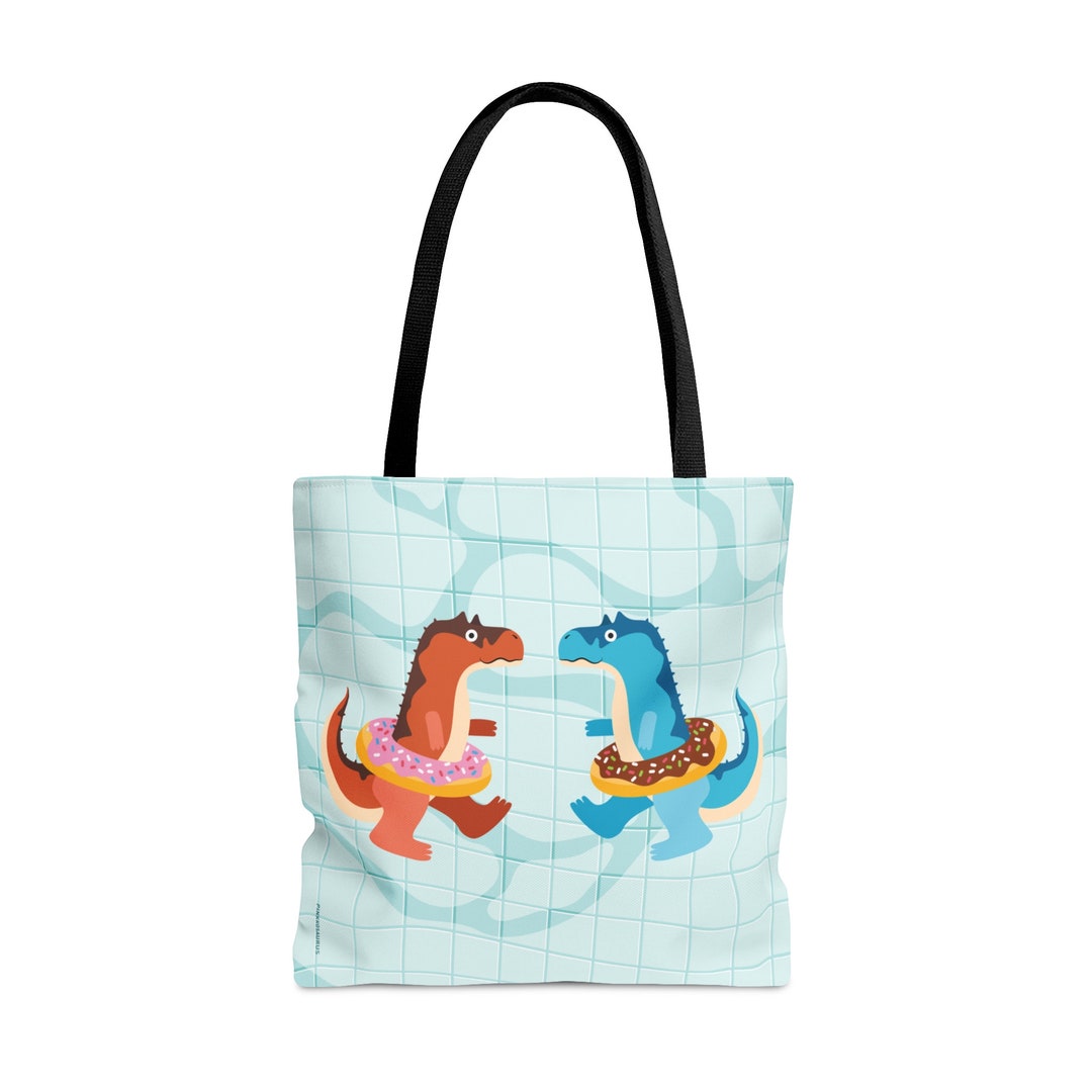 Dinosaur Tote Bag Carnotaurus Pool Party Summer Vibes Twins - Etsy