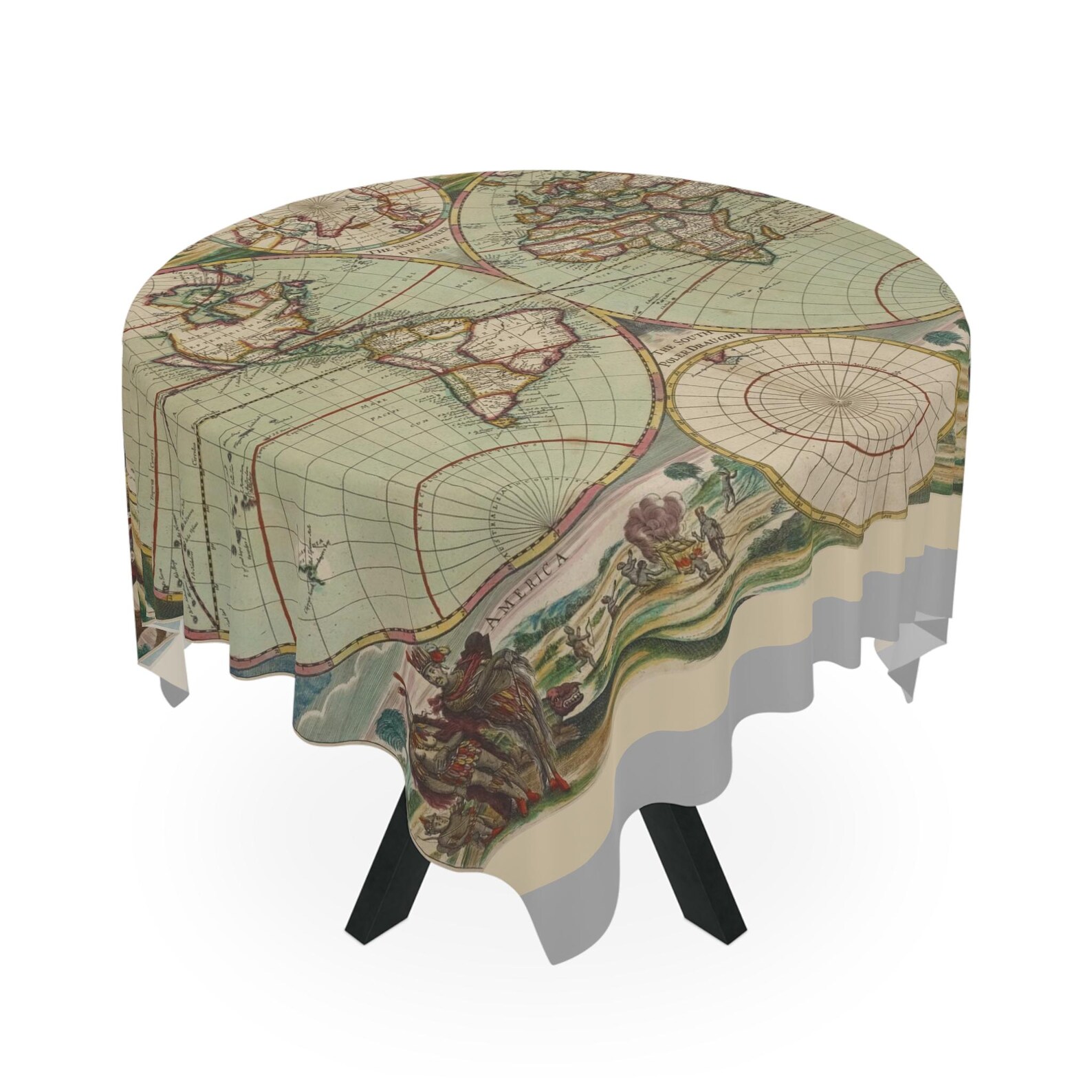 Vintage World Map Tablecloth, Antique Map Table Cover, Traveler Gift ...