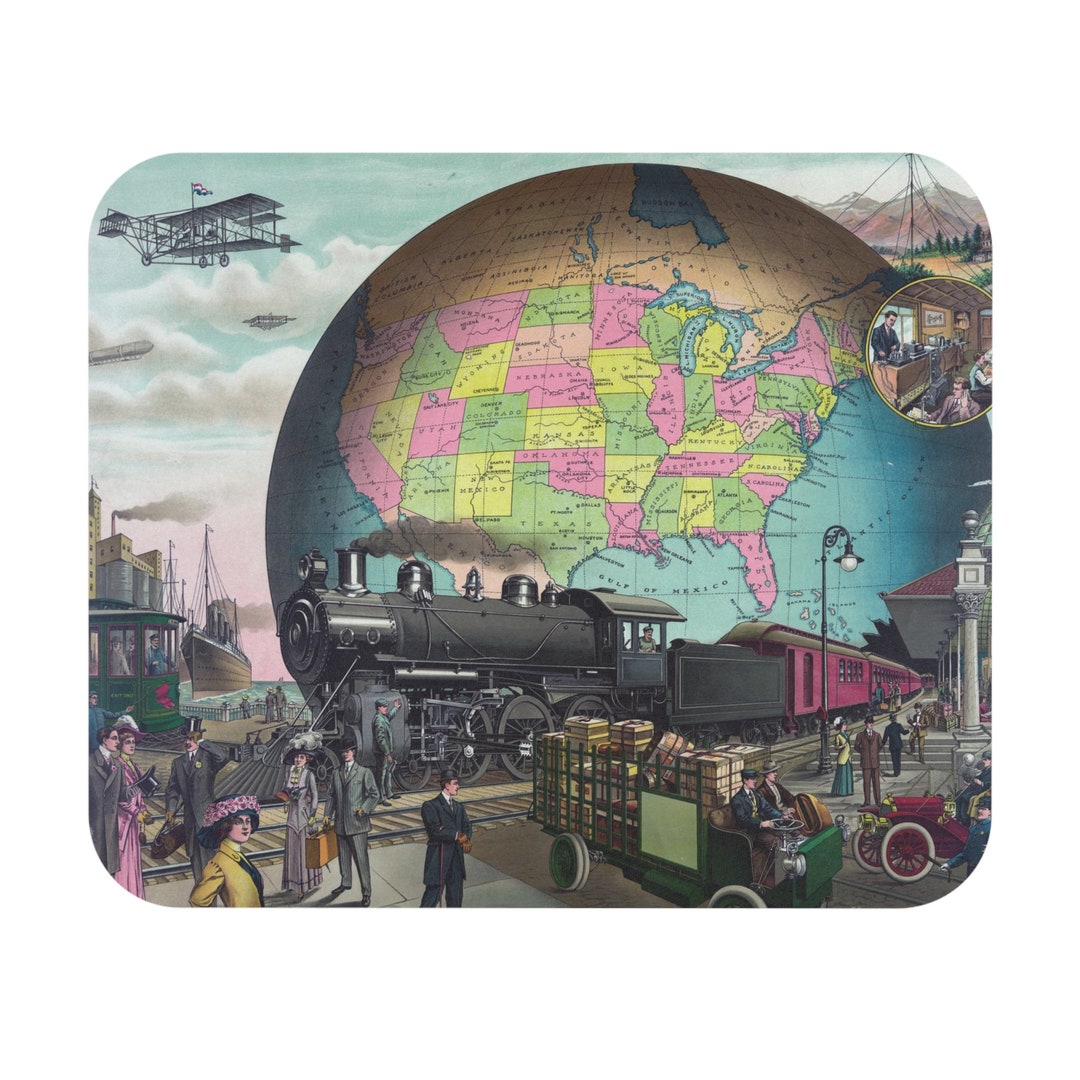 Vintage Transportation Collage Mouse Pad (rectangle) - Etsy