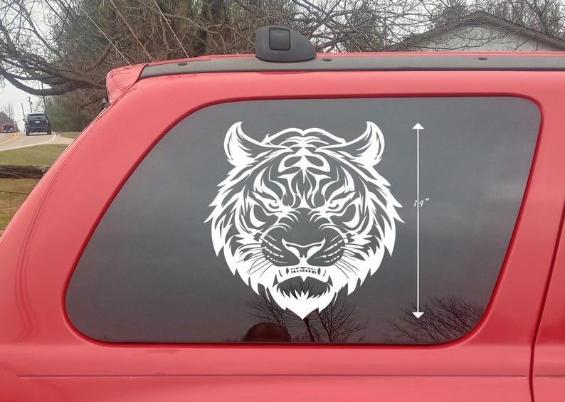 Angry Tiger Vinyl Decal | Vinyl Sticker | Adhesive Vinyl - Etsy