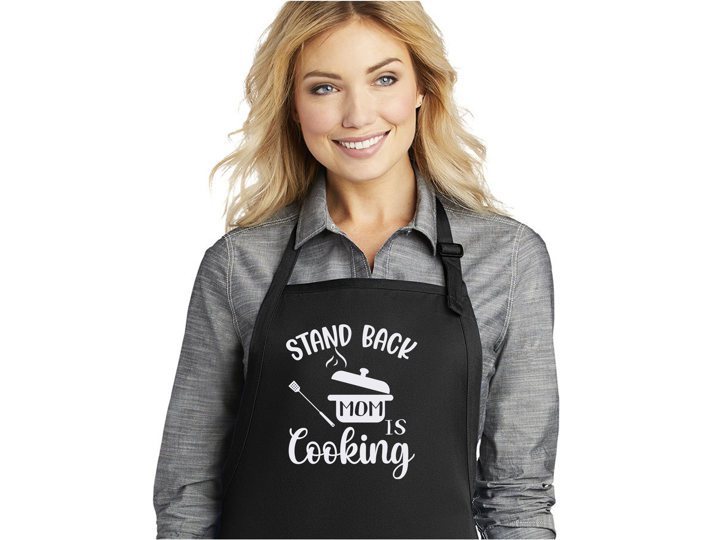 Stand Back Mom is Cooking Apron | Port Authority Full Length Bib Apron ...
