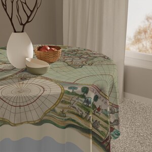 Vintage World Map Tablecloth, Antique Map Table Cover, Traveler Gift ...