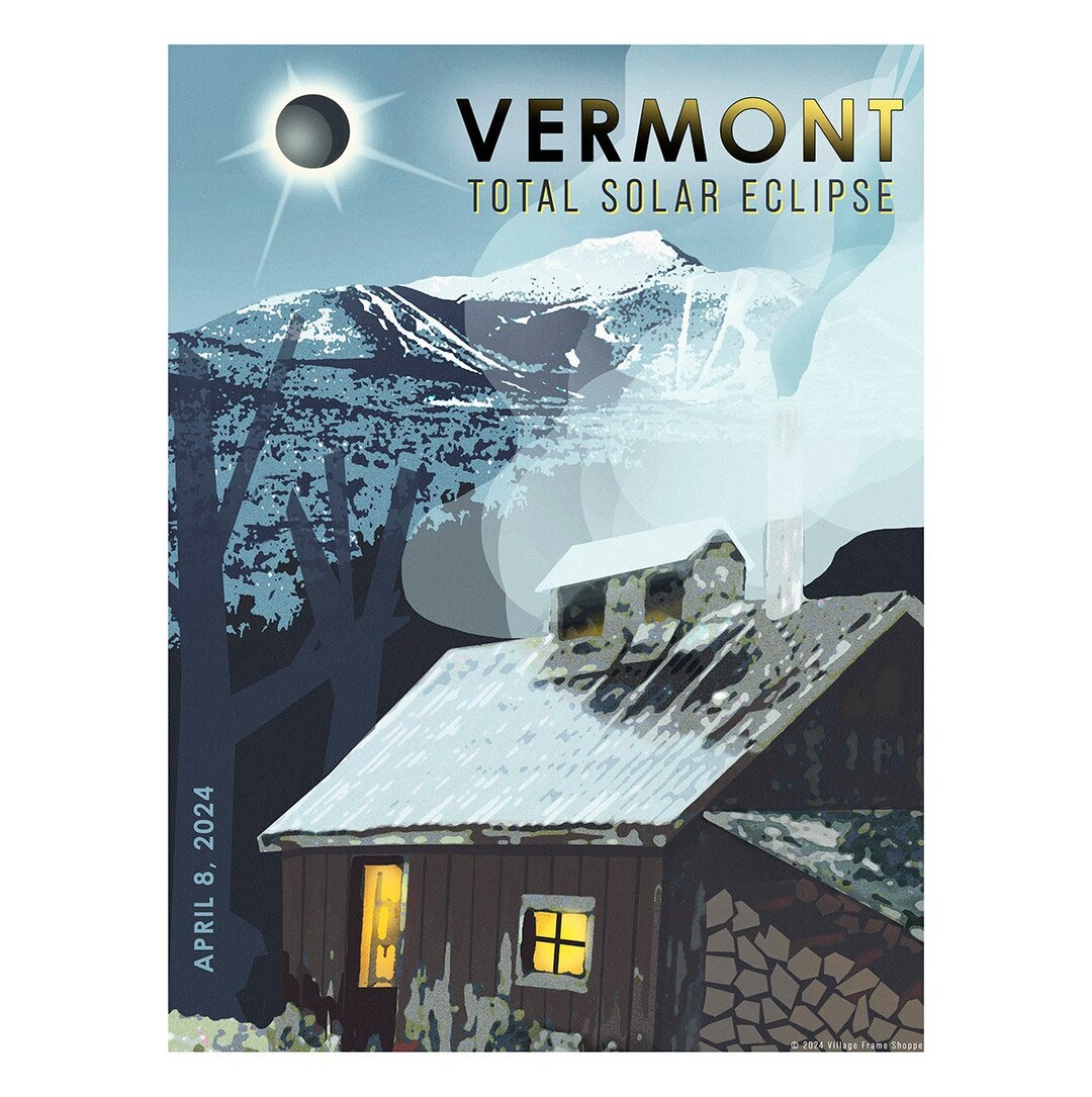 Vermont Total Solar Eclipse Poster Print Souvenir Featuring Jay Peak ...