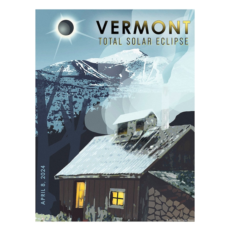 Vermont Total Solar Eclipse Poster Print Souvenir Featuring Jay Peak ...