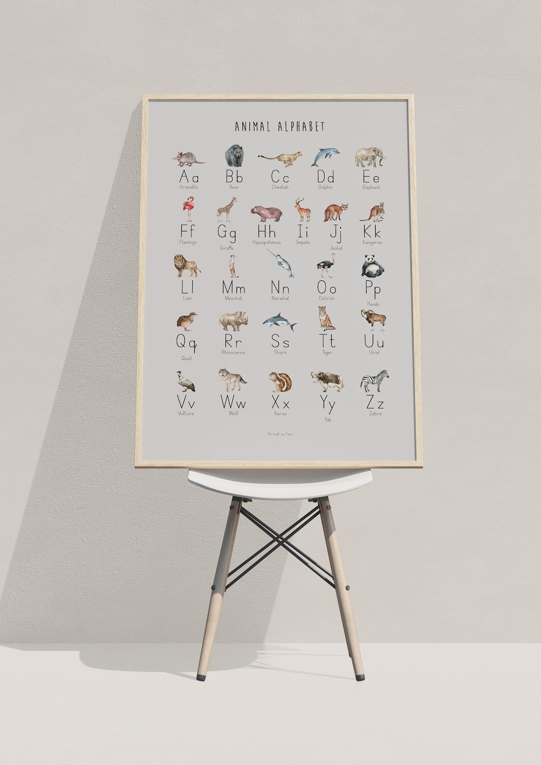 Alphabet Animal Poster Print, A-Z Animal Poster, ABC Poster ...