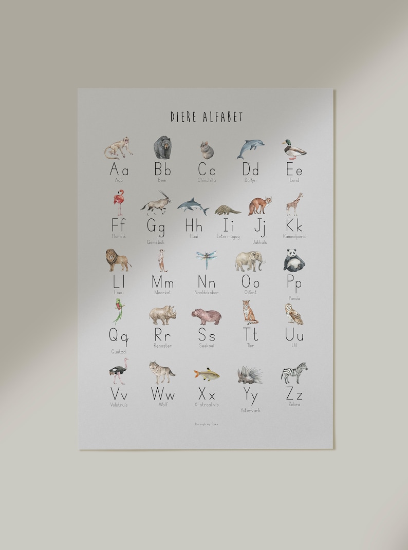 Afrikaans Animal Alphabet Poster, Educational (digital Download) - Etsy