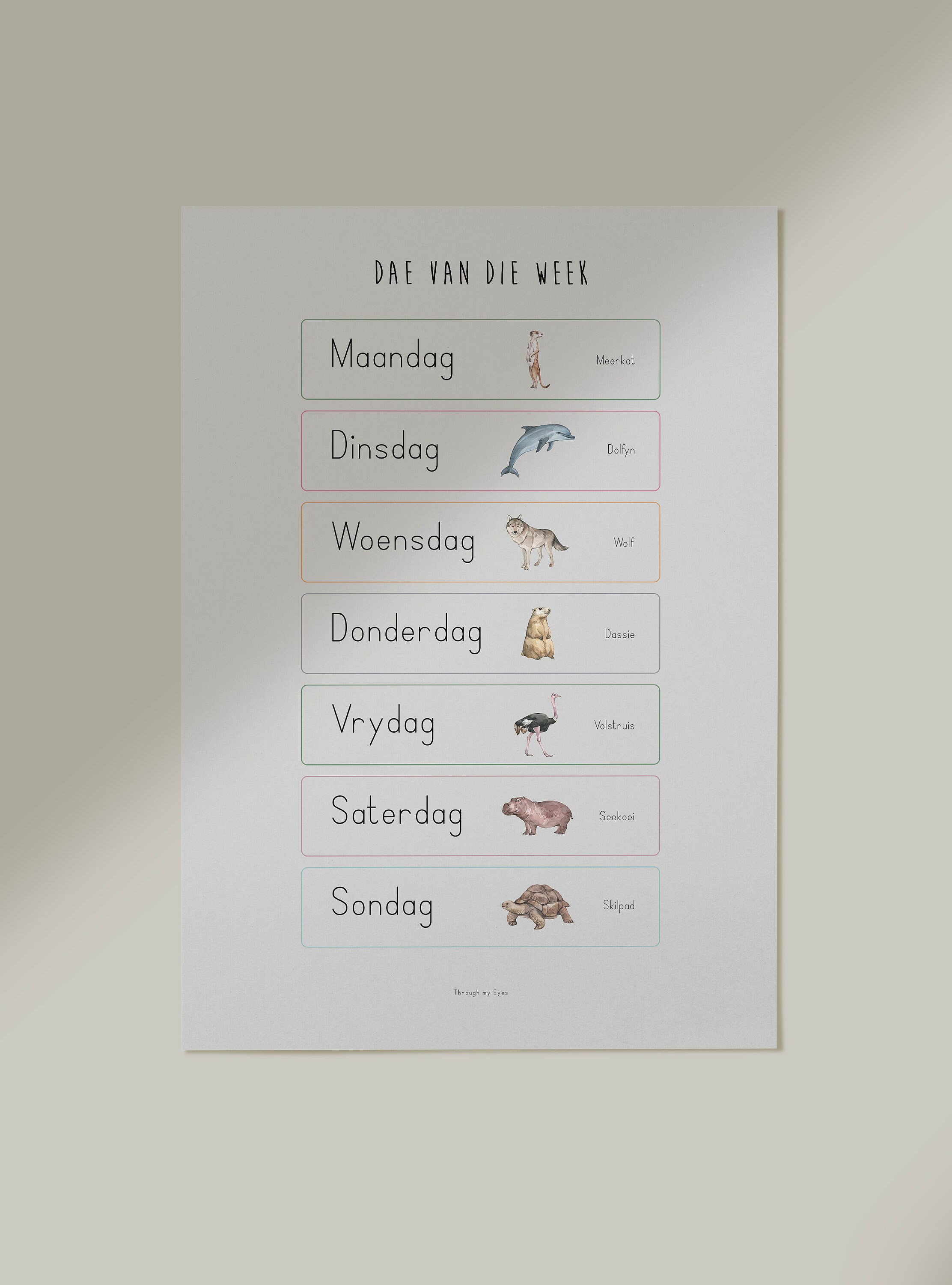 Afrikaans Days of the Week Poster, Educational (digital Download) - Etsy