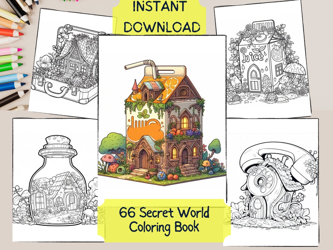 Whimsical Fairy Home Coloring Book 66 Printable Cozy Coloring Pages for ...