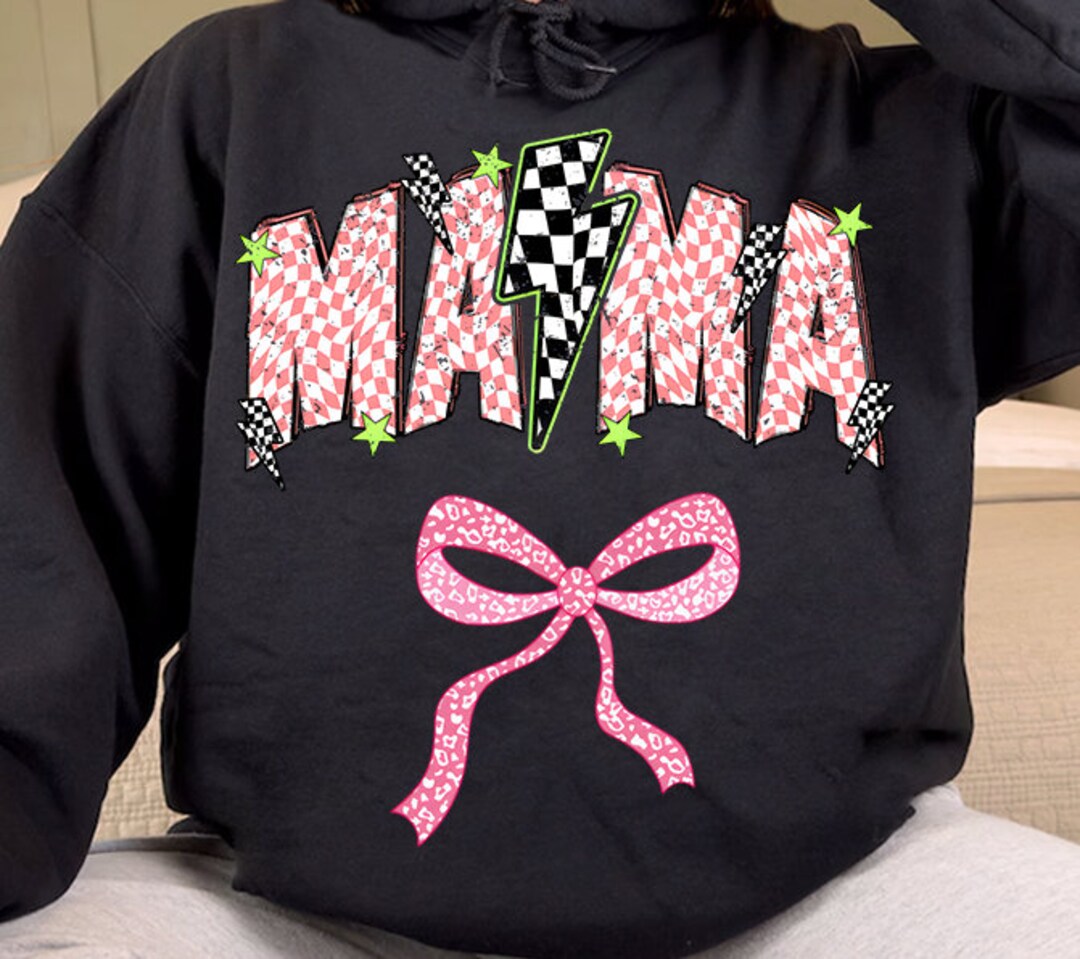 Mama Coquette Bow Png, Checkered Mama Bow PNG, Mama Lightning Bolt Png ...