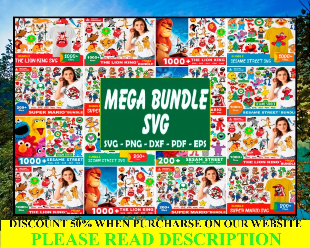 Sesame Street and Mario Mega Bundle Svg, Sesame Treet Svg, Mario Svg - Etsy