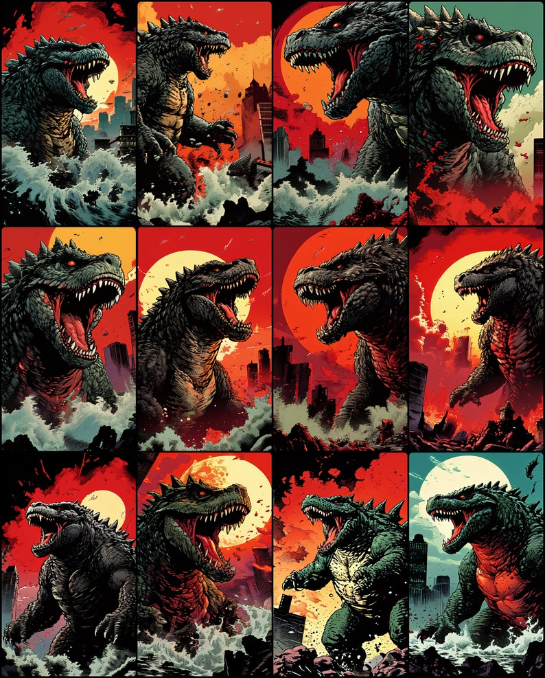 Godzilla and Kong Comics Clipart 60 Bundle, Godzilla X Kong 2024 ...