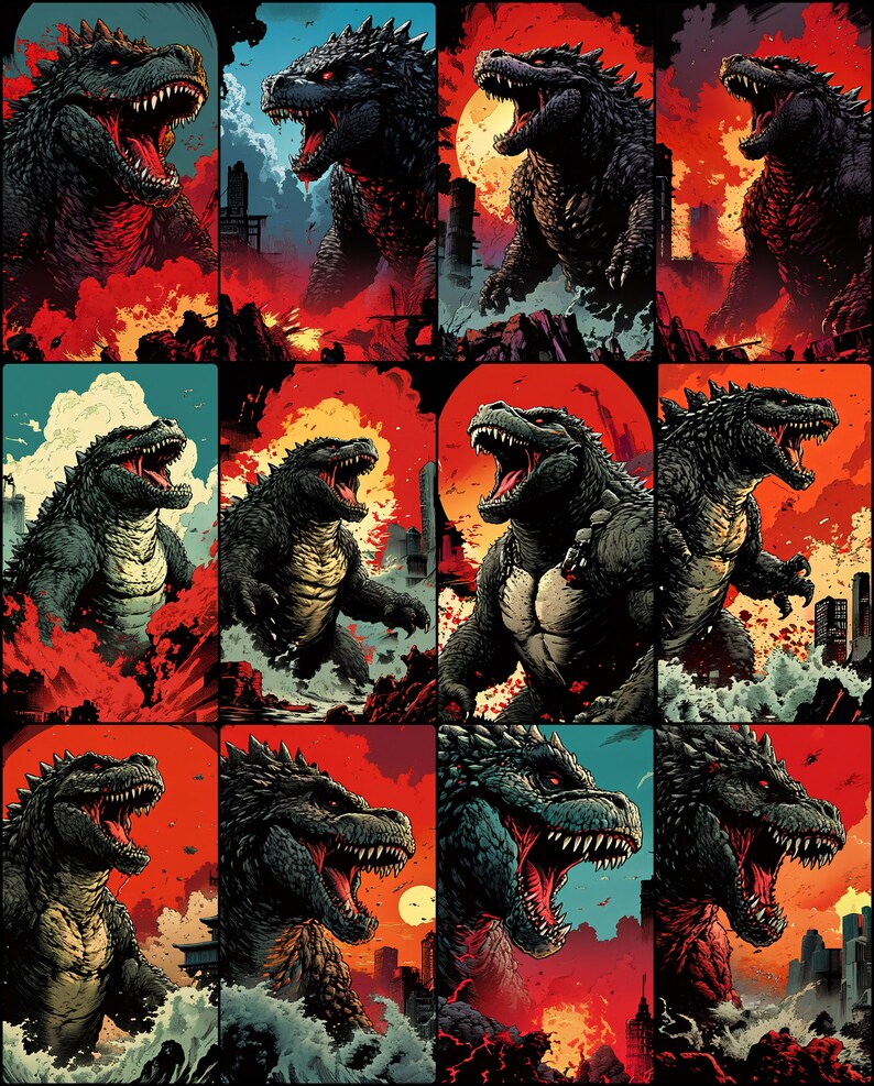 Godzilla and Kong Comics Clipart 60 Bundle, Godzilla X Kong 2024 ...