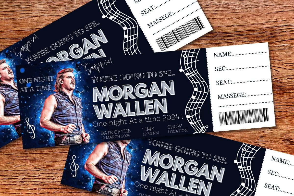 Morgan Wallen Concert Ticket Template: Surprise Gift (PDF) - Etsy