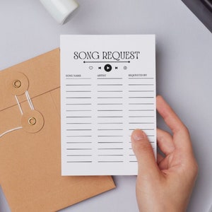 Editable Wedding Song Request Sign & Sheet (PDF) - Etsy