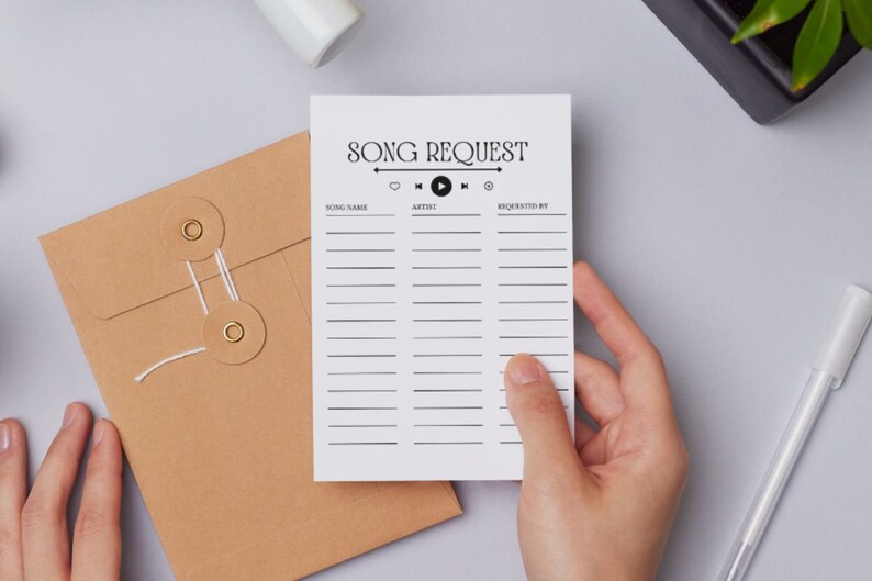 Editable Wedding Song Request Sign & Sheet (PDF) - Etsy