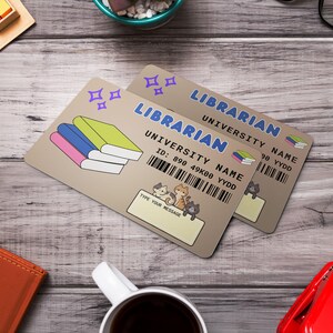 Customizable Librarian ID Card Template | Printable School Staff Badge ...