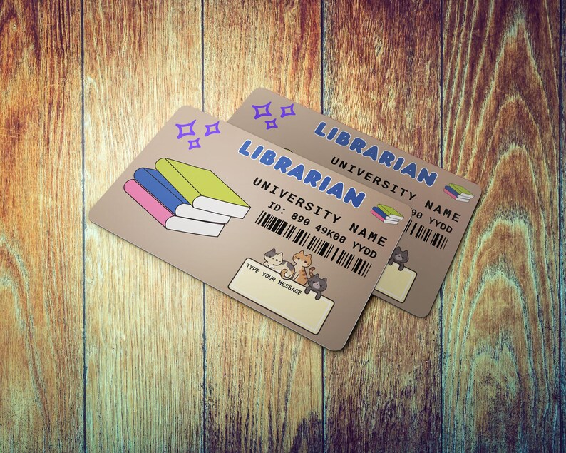 Customizable Librarian ID Card Template | Printable School Staff Badge ...
