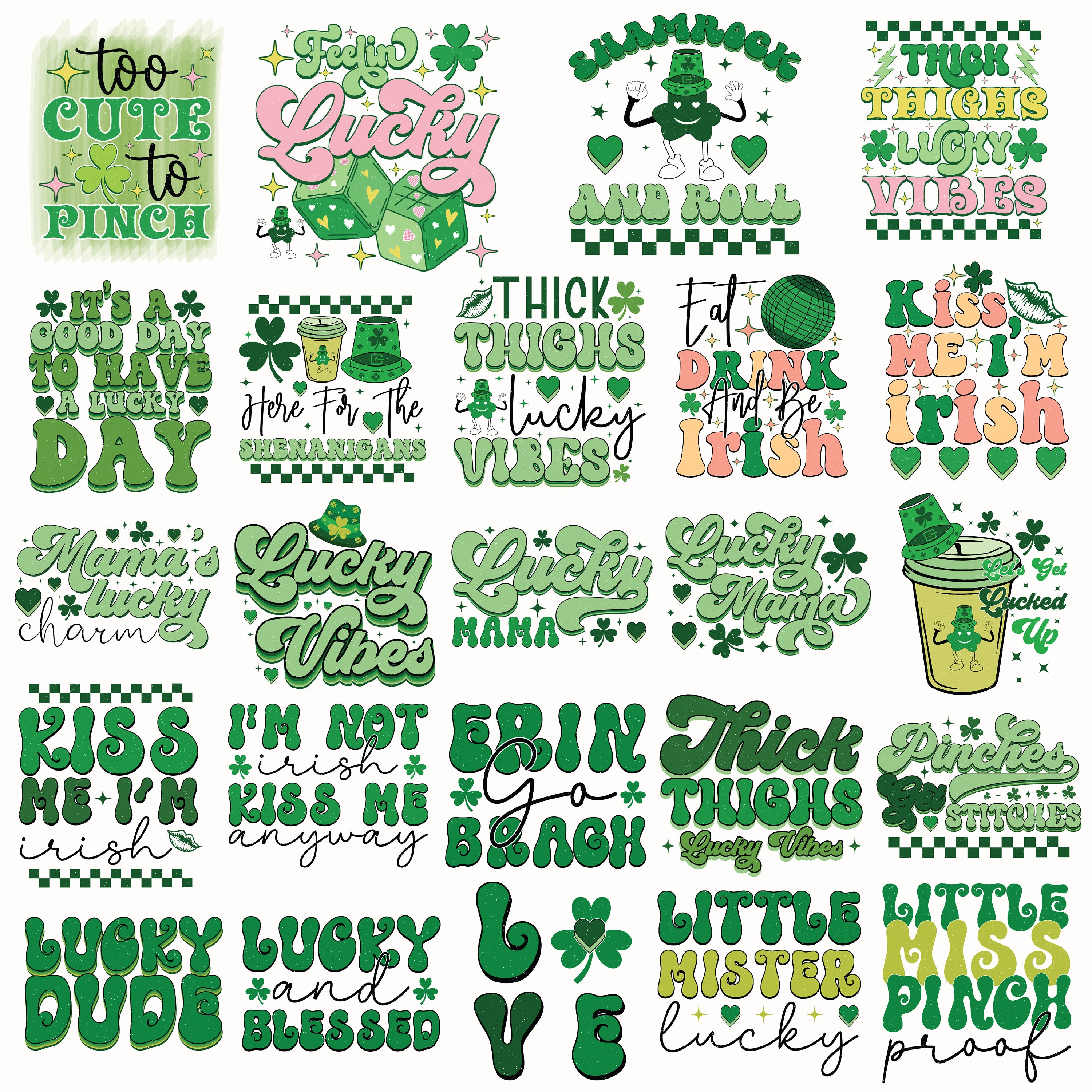 St Patricks Day Png Mega Bundle, Retro St Patricks Png Designs Bundle ...