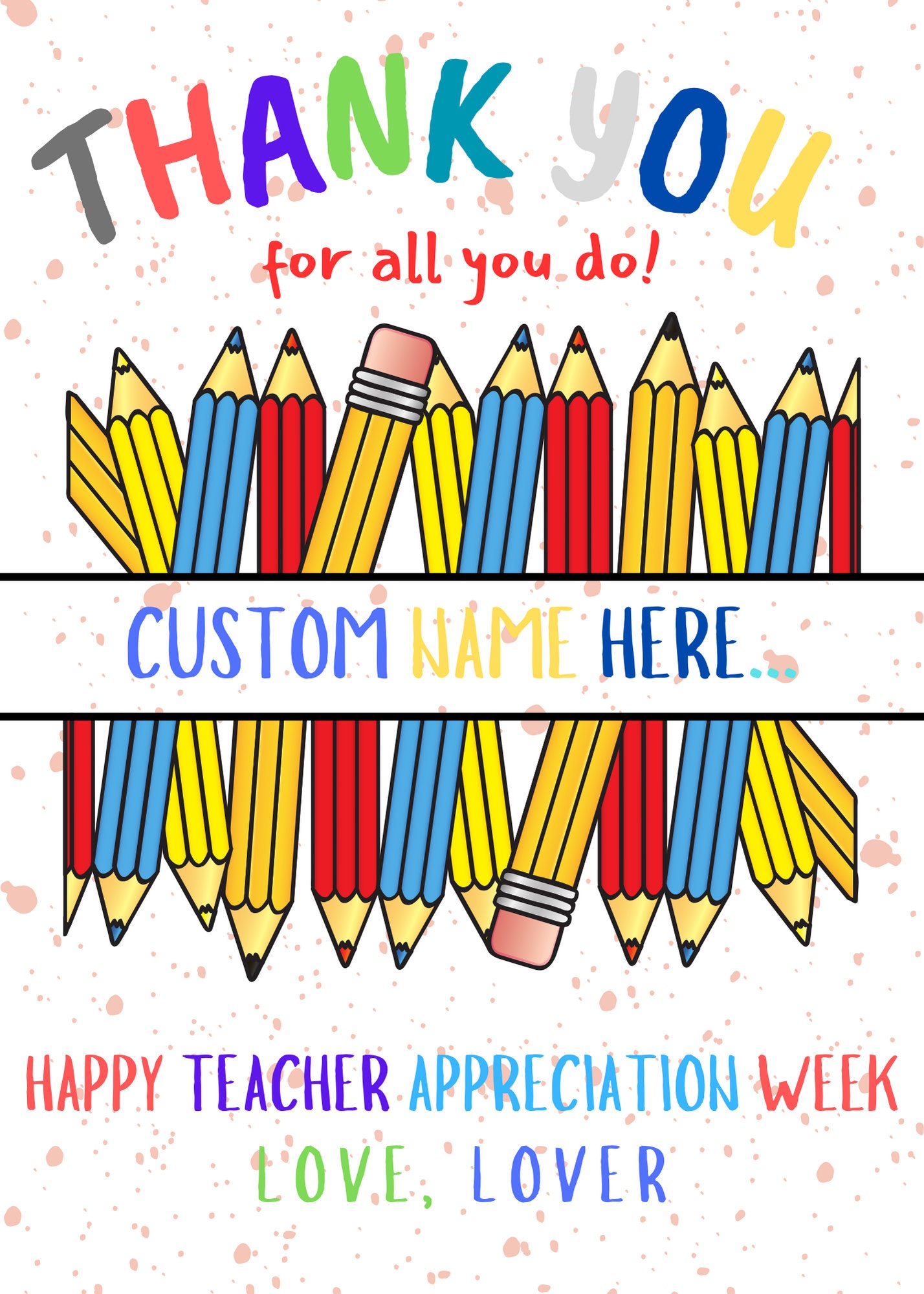 Customteacher Appreciation Template, Thank You Teacher Gift Tag Back to ...