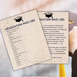School Grad Mad Libs: Celebrate the Fun| Whimsical Graduation Party Mad ...