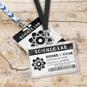 Science Lab Identifation Card, Science Party Favors. Scientist Costume ...