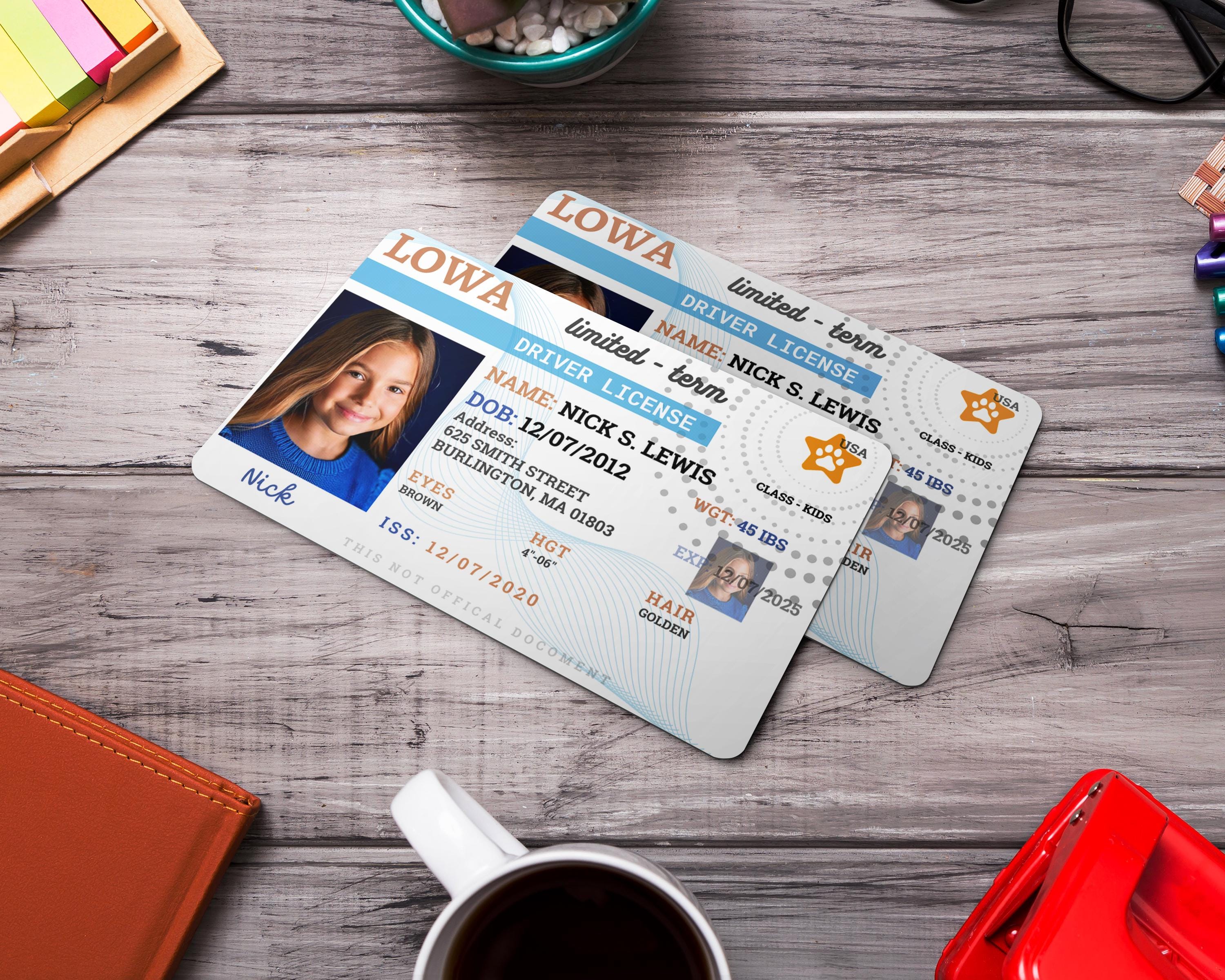 Child Novelty Driver License Template: Kids Safety ID Card (digital) - Etsy