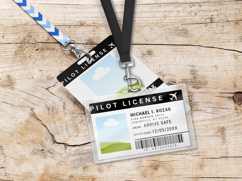 Pilot License Template: Pretend Play ID Card (PDF) - Etsy