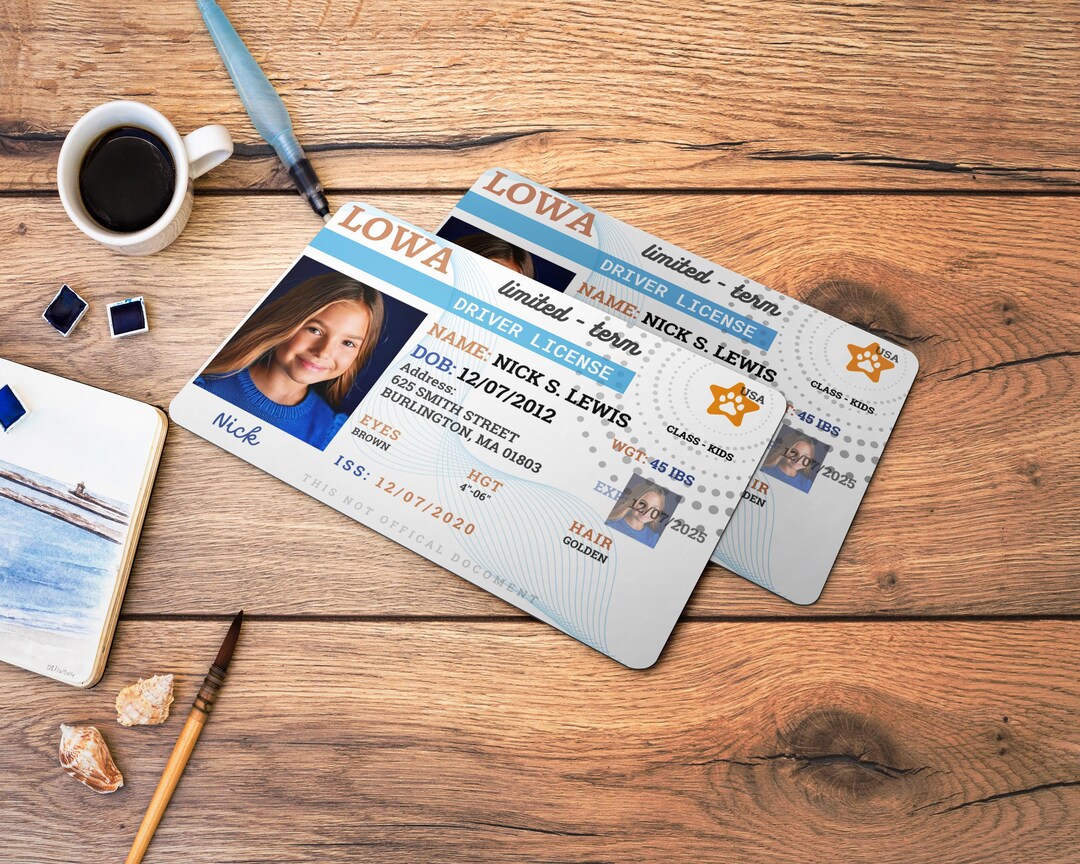Child Novelty Driver License Template: Kids Safety ID Card (digital) - Etsy