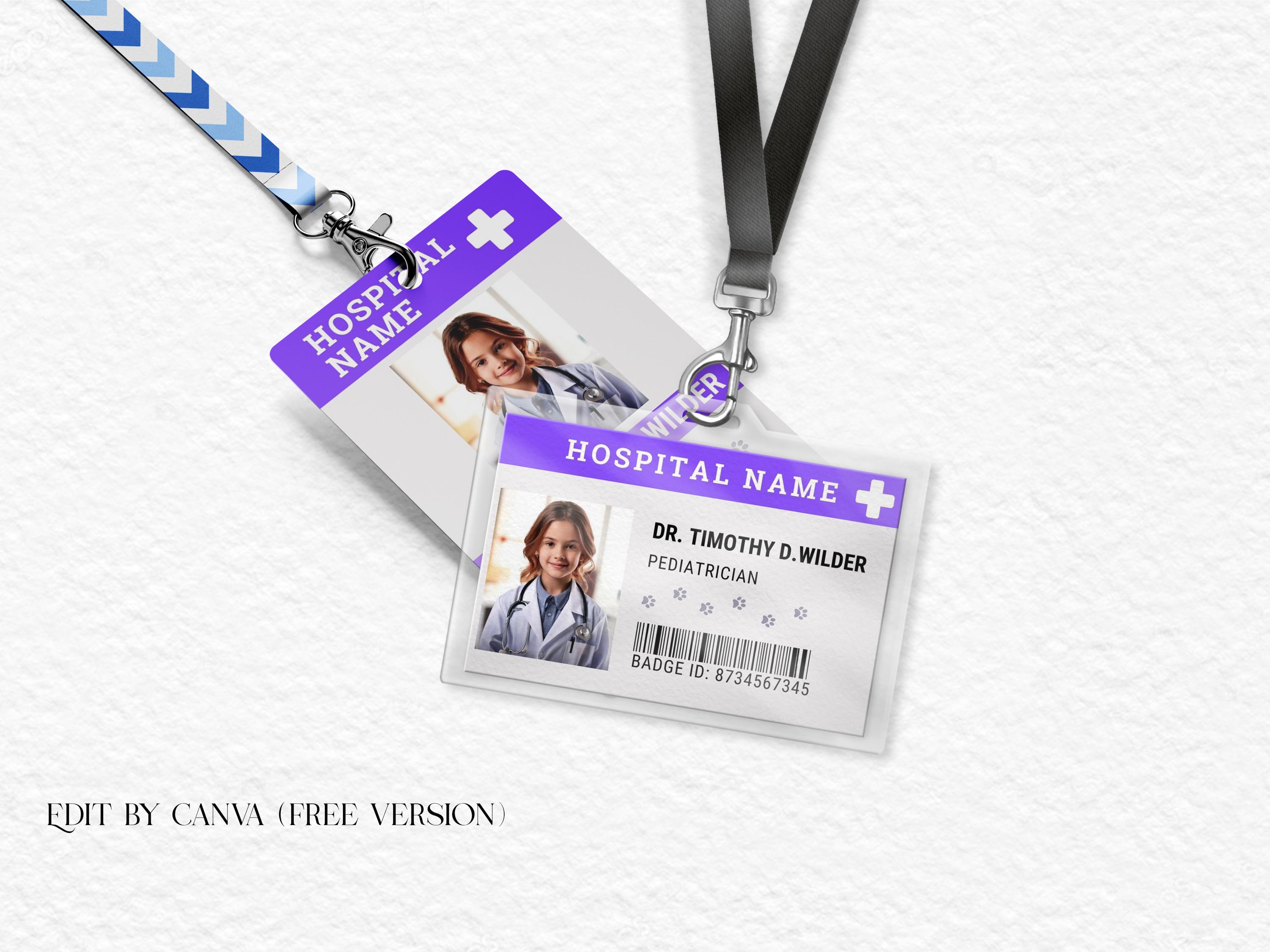 Kids Doctor ID Badge: Pretend Play Name Card (editable Template) - Etsy