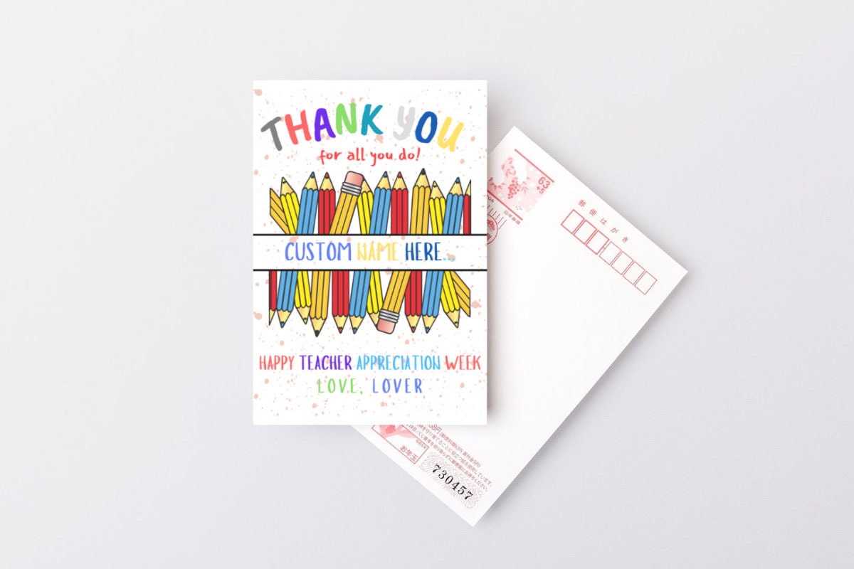 Customteacher Appreciation Template, Thank You Teacher Gift Tag Back to ...