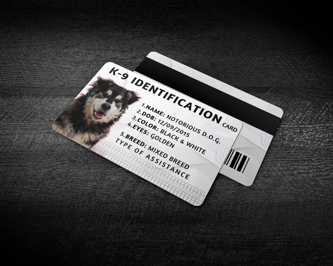 Editable Assistant Dog ID Card Template (digital) - Etsy