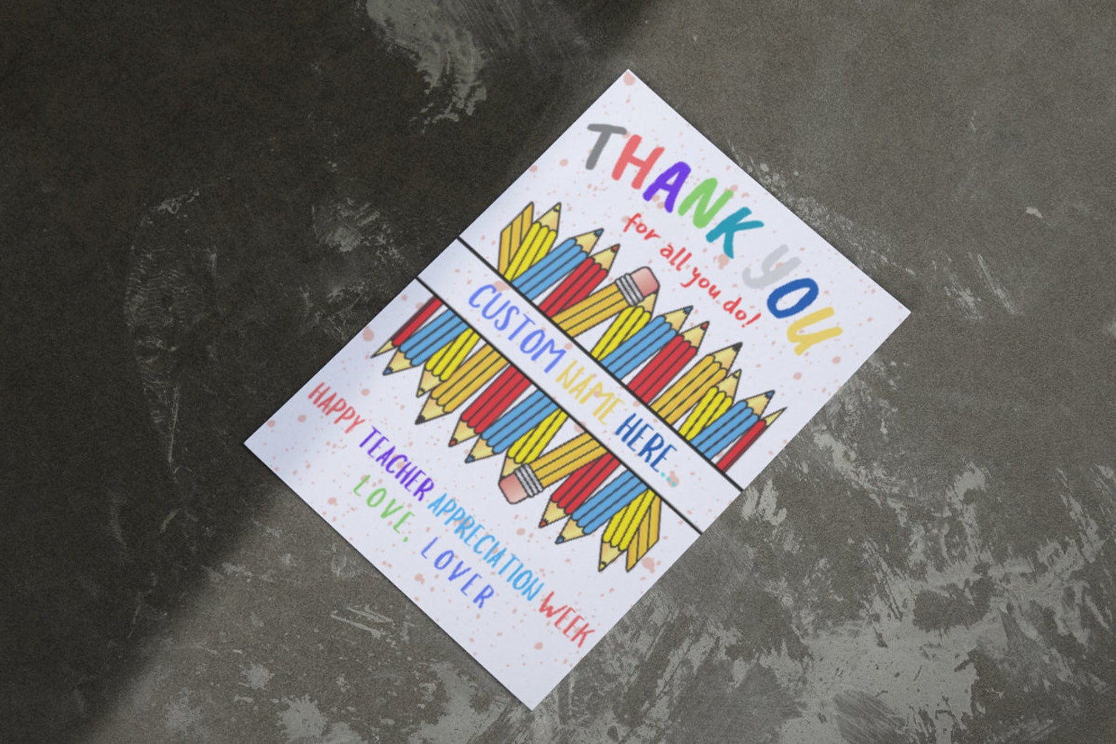 Customteacher Appreciation Template, Thank You Teacher Gift Tag Back to ...