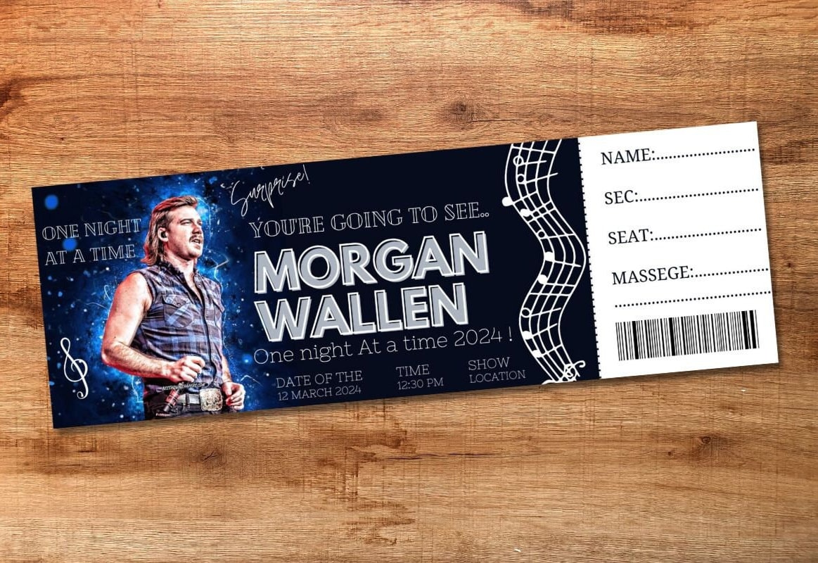 Morgan Wallen Concert Ticket Template: Surprise Gift (PDF) - Etsy