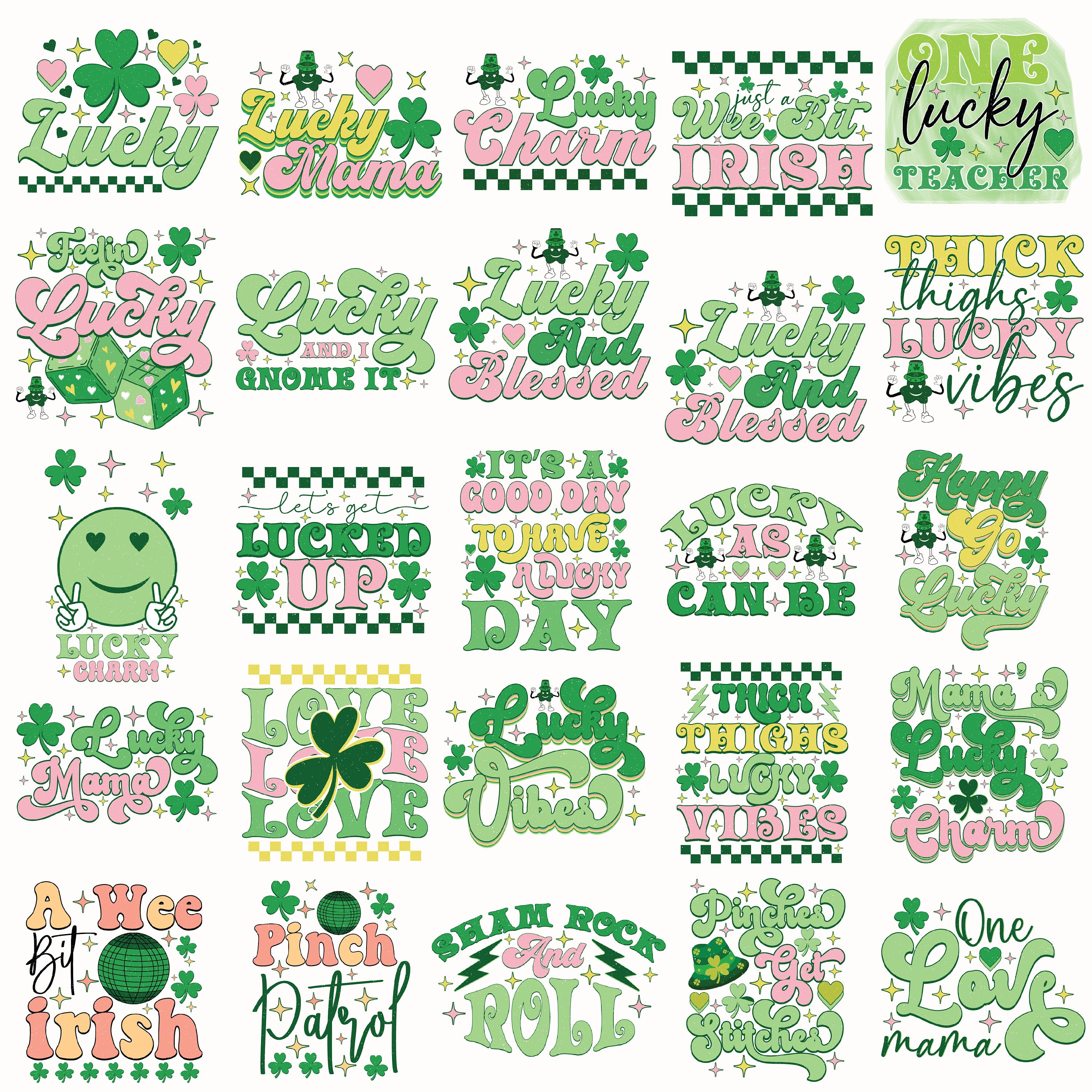 St Patricks Day Png Mega Bundle, Retro St Patricks Png Designs Bundle ...