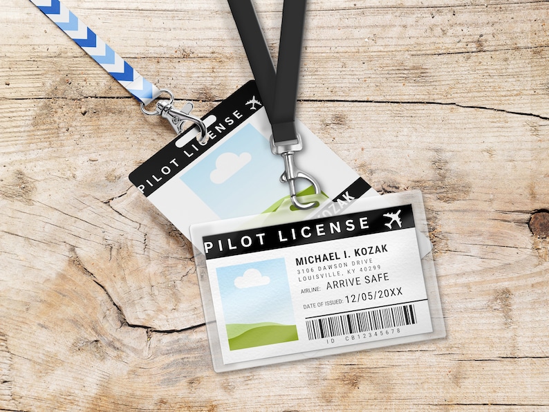 Pilot License Template: Pretend Play ID Card (PDF) - Etsy