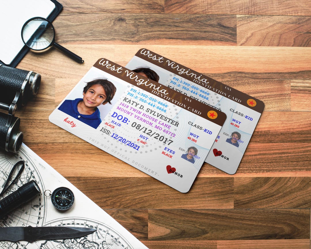 Child Driver License Kids Safety Identification Card for Children ...