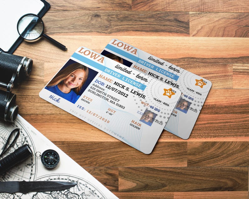 Child Novelty Driver License Template: Kids Safety ID Card (digital) - Etsy