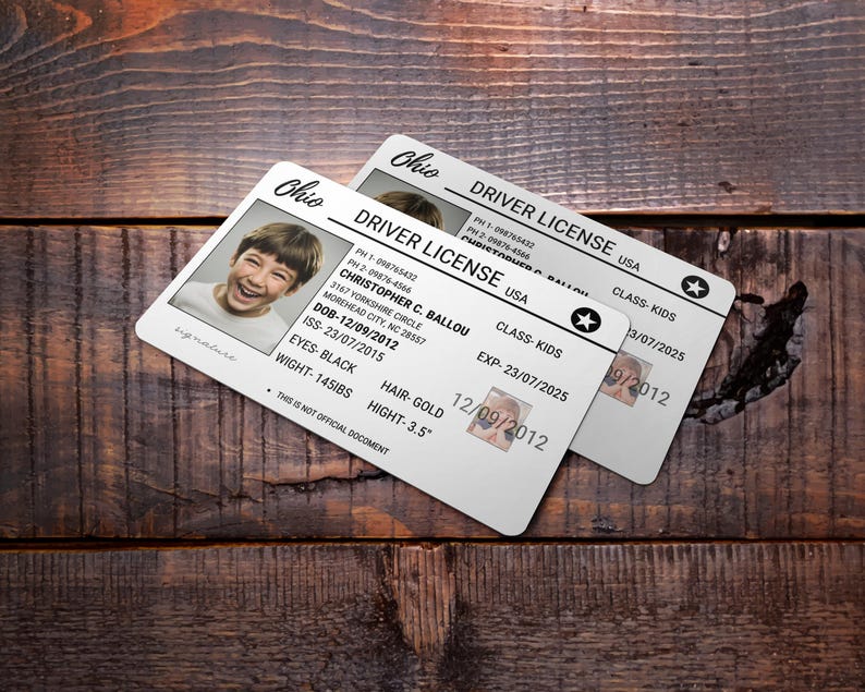 Child ID Card Template: Custom Kids Design (PDF) - Etsy