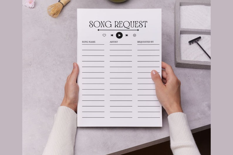 Editable Wedding Song Request Sign & Sheet (PDF) - Etsy