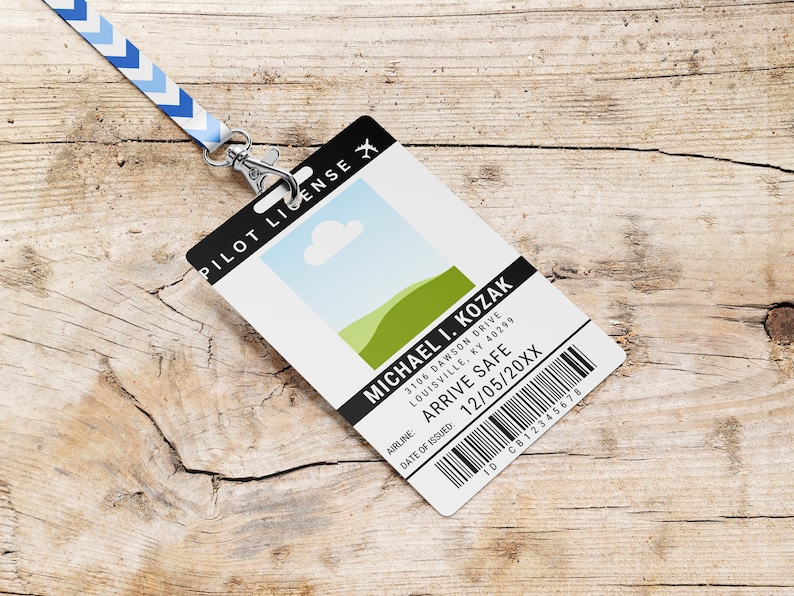 Pilot License Template: Pretend Play ID Card (PDF) - Etsy