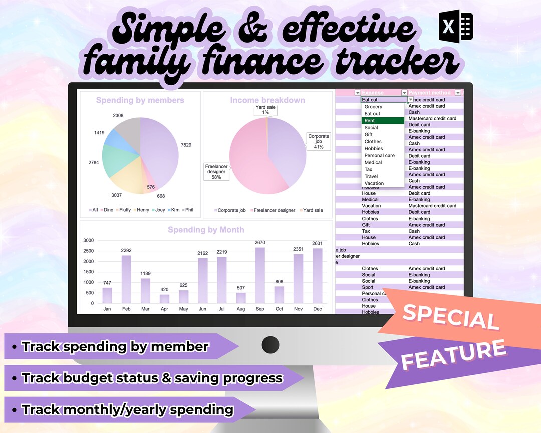 Simple & Effective Family Finance Tracker - Etsy
