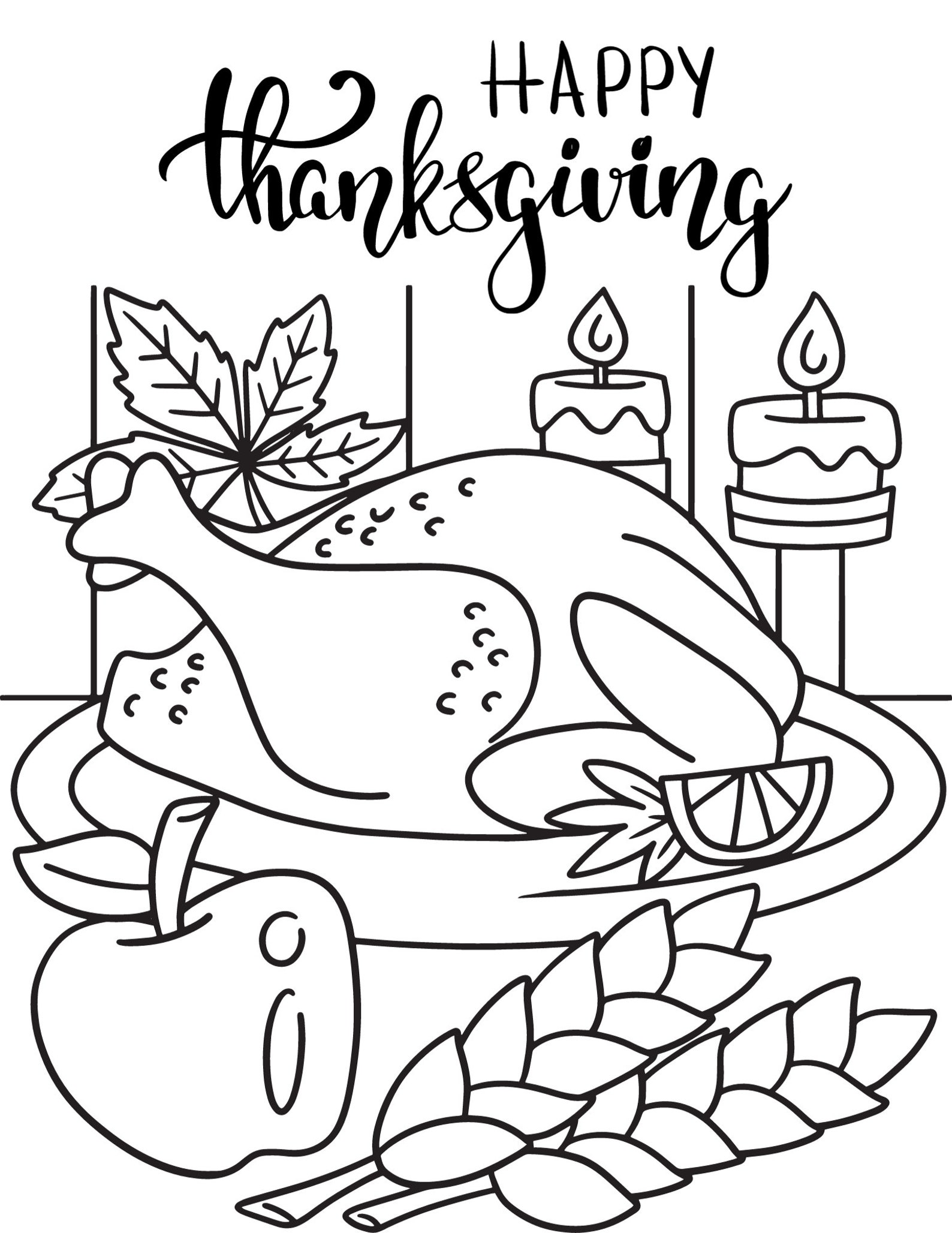 Cute Thanksgiving Coloring Book 15 Designs Automatic Download - Etsy