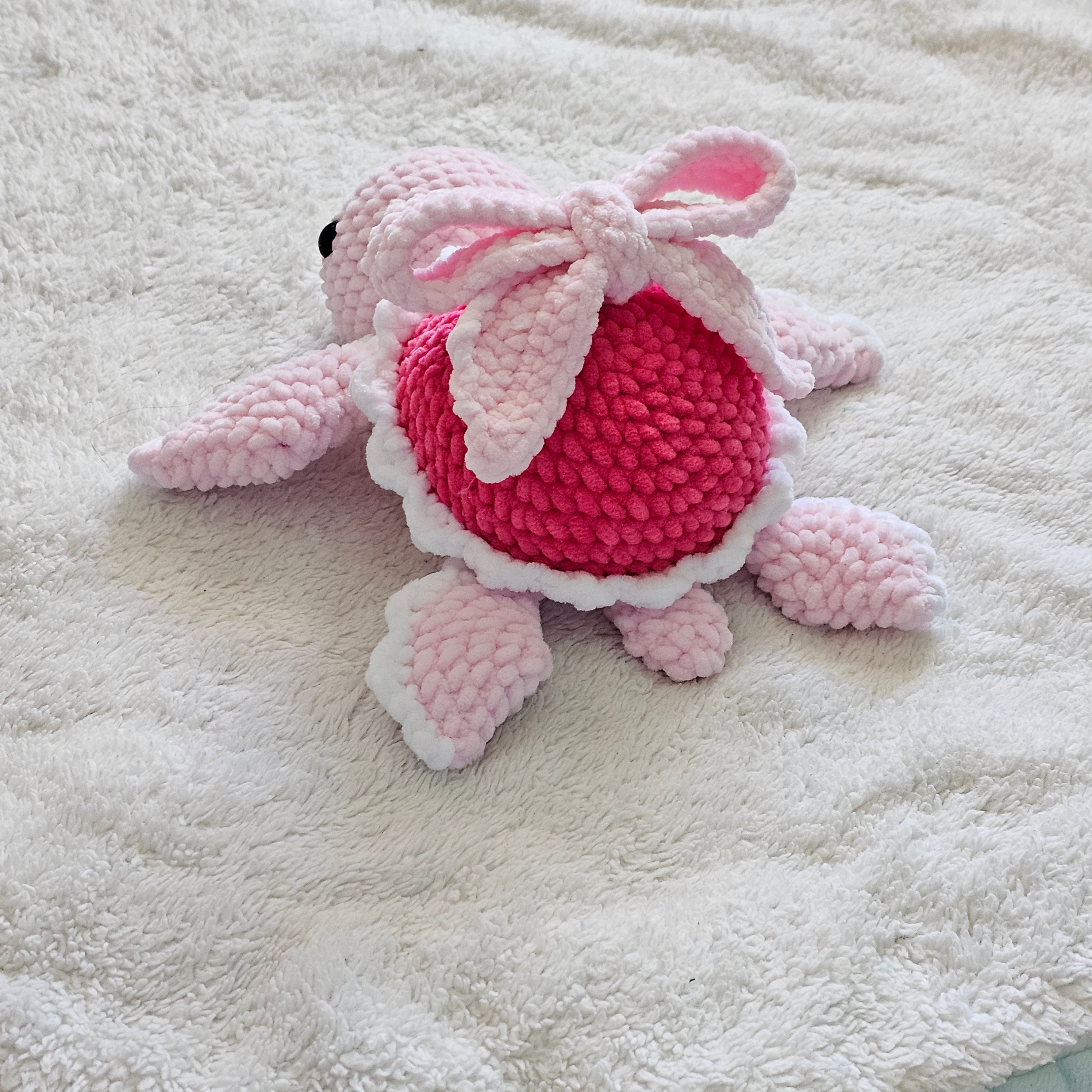 Ribbon Turtle Crochet Plushie, Handmade Toys and Gifts for Valentines ...