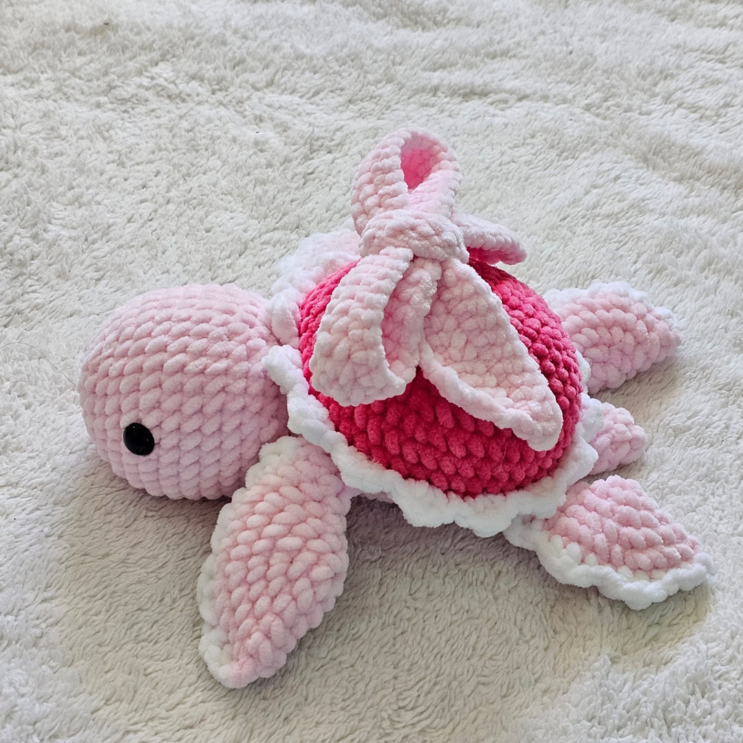 Ribbon Turtle Crochet Plushie, Handmade Toys and Gifts for Valentines ...