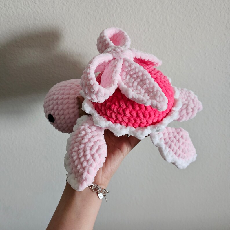 Ribbon Turtle Crochet Plushie, Handmade Toys and Gifts for Valentines ...