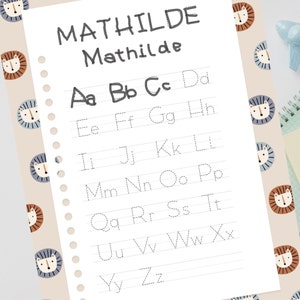 Alphabet Tracing Sheets With Name, Printable Practice Handwriting ...