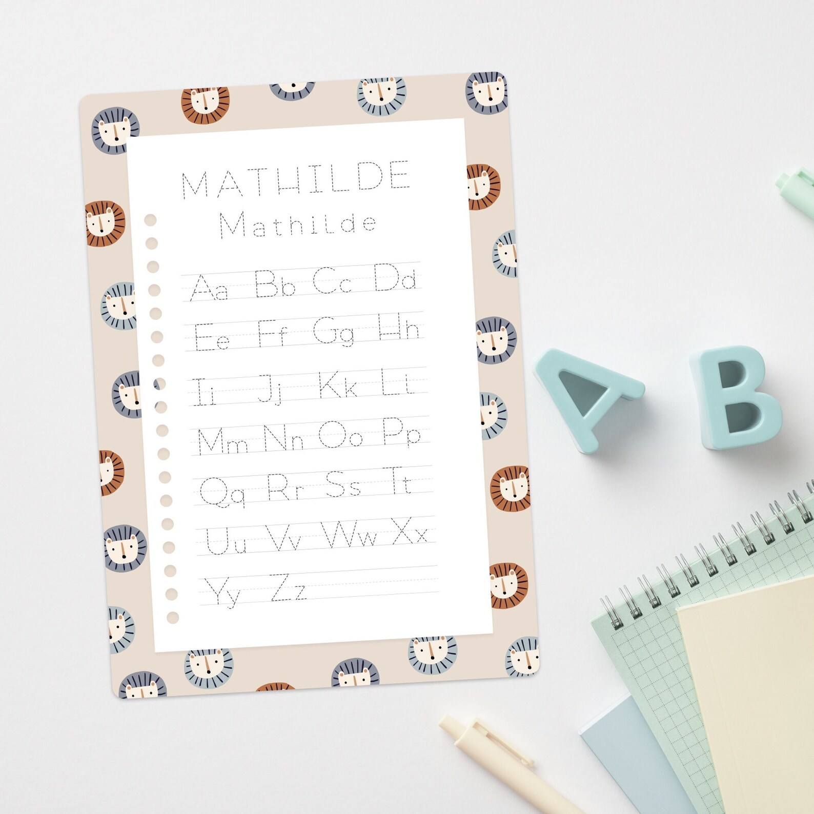 Alphabet Tracing Sheets With Name, Printable Practice Handwriting ...